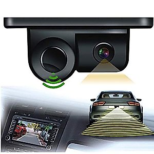Polarlander Car Rear View Camera 2In1 Design Camera Parking Sensor Kit Auto Reversing Rearview Backup Parking Radar 170 Degree