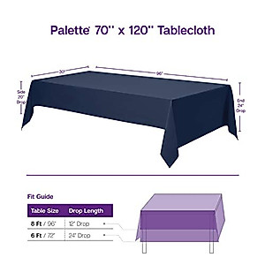 Gee Di Moda Rectangle Tablecloth - 70 x 120 Inch | White Rectangular Table Cloth in Washable Polyester | Great for Buffet Table, Parties, Holiday Dinner, Wedding & Baby Shower