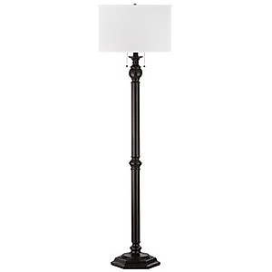 SAFAVIEH Lighting Collection Jessie Rustic Farmhouse Pull Chain Oil-Rubbed Bronze 59-inch Living Room Bedroom Home Office Standing Floor Lamp (LED Bulb Included)
