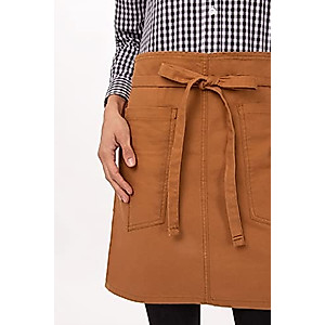 Chef Works Unisex Rockford Half Bistro Apron, Nutmeg, One Size