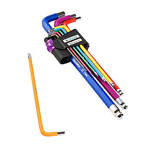 DeeAWai Hex Key Allen Wrench Set, 9 pcs Allen Key Set Tools with Ball End, 1.5mm-10mm, Metric Long Arm Hexagon Wrench, Alloy Steel L-Keys Wrenches for DIY, Bike and Motorcycle Maintenance