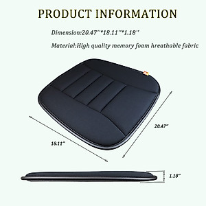 RaoRanDang Car Seat Cushion Pad for Driving Seat Cushions for Office Chairs/Truck Memory Foam Seat Cushion Comfortable and Durable Black