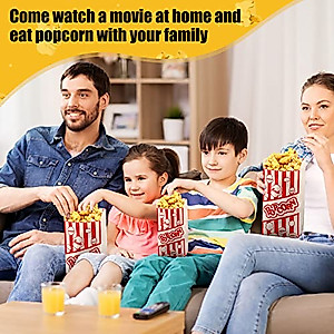 Mimorou 200 Pcs 2 oz 1 Popcorn Bags Disposable Paper Grease Resistant Container Retro Small Sleeves, Plastic Hand Scoop Red for Movie Theater Home Kitchen