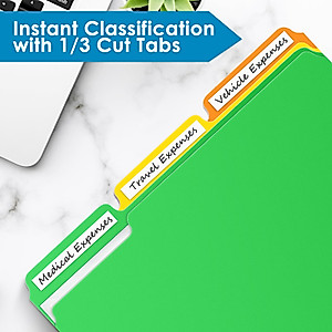 Gloween 36 Pack Plastic File Folders, Assorted Colors File Folders Letter Size, 1/3 Cut Tab Great for Documents Organizing and Easy Files Storage