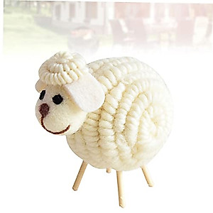 SAFIGLE Christmas Decor Miniture Decoration Fireplace Decor Ram Bauble Ornament Nordic Wool Felt Lamb Desktop Christmas Sheep Crafts Pendant Doll Bamboo Christmas Tree White Overall