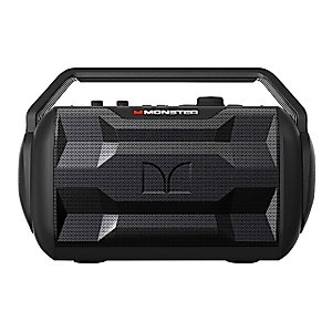 Monster Nomad | Portable Indoor/Outdoor Bluetooth and NFC Speaker, 30 Watts of Powerful Premium Sound, 30 Hours of Playtime, IPX4 Water Resistant, USB Port and Microphone/Guitar Input (Black)