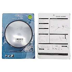 Convex Mirror Concave Mirror 9"(22cm) Corner Mirror Blind Spot Office, Driveway, Offices, Stores Traffic Safety Mirror Adjustable Fixing Bracket Cubicle Mirror Convex