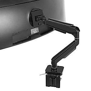 VIVO Premium Aluminum Single Gaming Monitor Arm for Ultrawide Screens up to 49 inches and 44 lbs, Heavy Duty Desk Mount Stand, Pneumatic Height, Max VESA 100x100, Black, STAND-V100D
