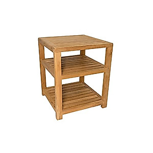 Nordic Style Natural Teak Spa/Bathroom - Under Sink Storage Bench - 14"