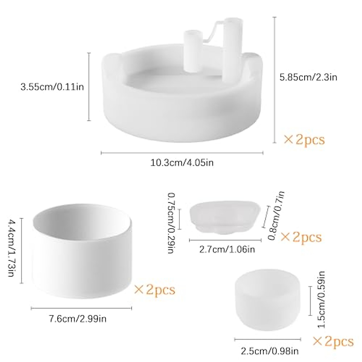 BOSOIRSOU 8 pcs Silicone Spill Proof Stopper Accessories, Leakproof Seal Cup Kit for 40oz Tumbler, Including 2 Dust Cup Lids, 2 Anti-Slip Cup Covers, 2 Round Cover Plugs, 2 Square Anti-Spill Plug