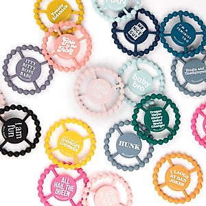 Bella Tunno Happy Teether for Girls– Soft & Easy Grip Baby Girl Teether Toy, Silicone Teether Ring to Help Soothe Gums, Non-Toxic and BPA Free, Little Sis