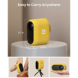 Mini Projector, ETOE D1 EVO Android 9.0 Projector, Video Projector with ESPN, Prime Video, YouTube, 5G WiFi & Bluetooth, Keystone Correction, Compatible with iOS/Android/Windows/USB/HDMI