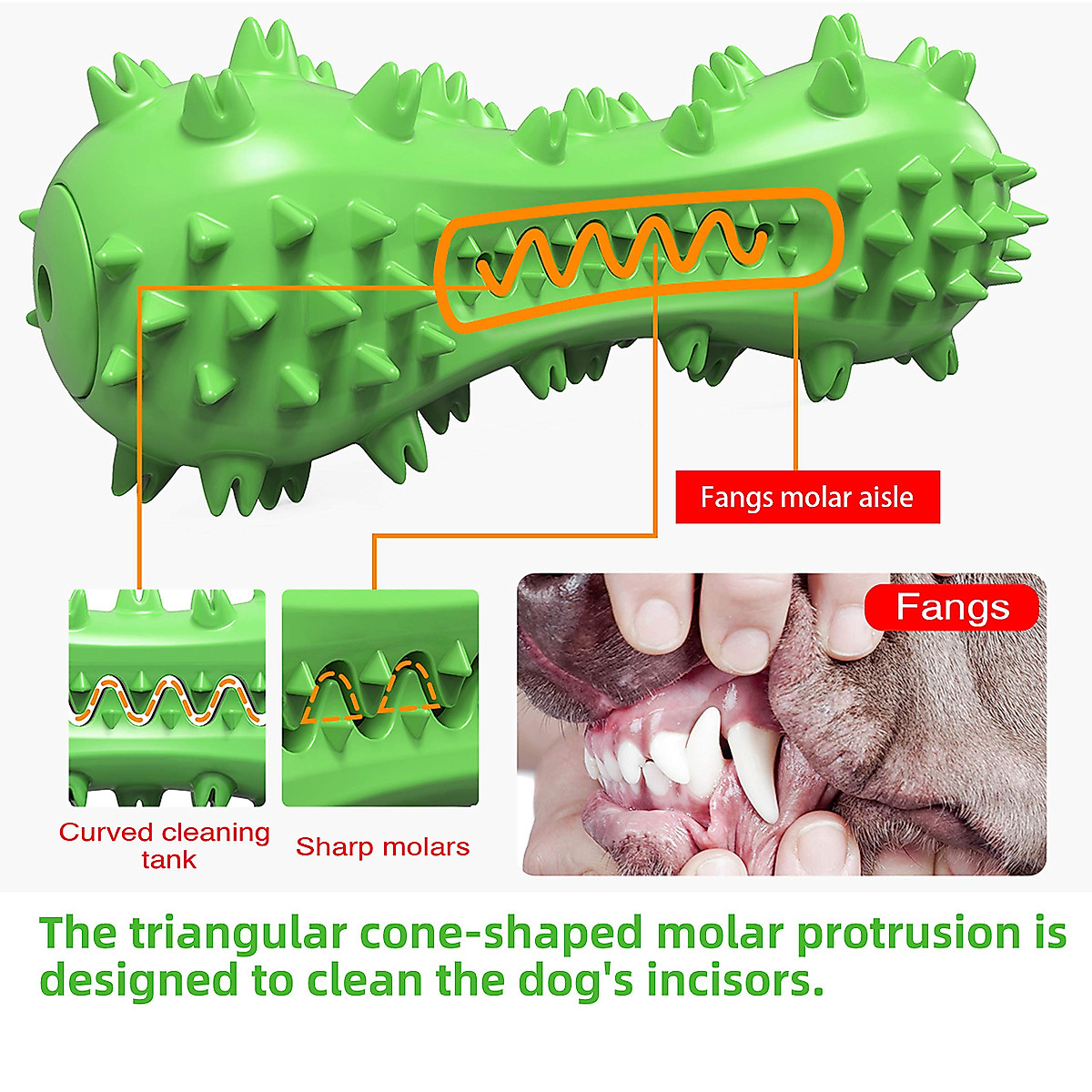 N/C Dog Toothbrush, Dog Toothbrush Toy for Dog Teething Cleaning, Puppy Teething Chew Toys, Dental Oral Care for Small Medium Dogs.(Green)