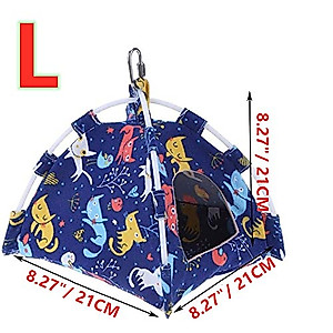 Bird Nest House Hammock Bed Hut Parrot Hamster Hanging Tent Winter Warm Habitat Cave for Parakeet Cockatiel Conure Lovebird Finch Canary African Grey Budgie Chinchilla Guinea Pig Rat (L)