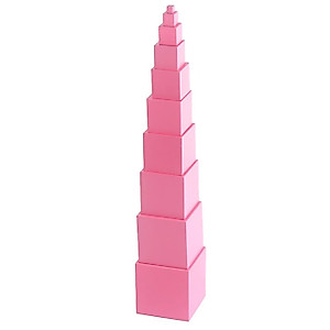 danni Montessori Kids Wood Math Toy Pink Tower Solid Wood Cube 0.7-7CM Early Preschool Educational Toys Christmas Children Day Gifts