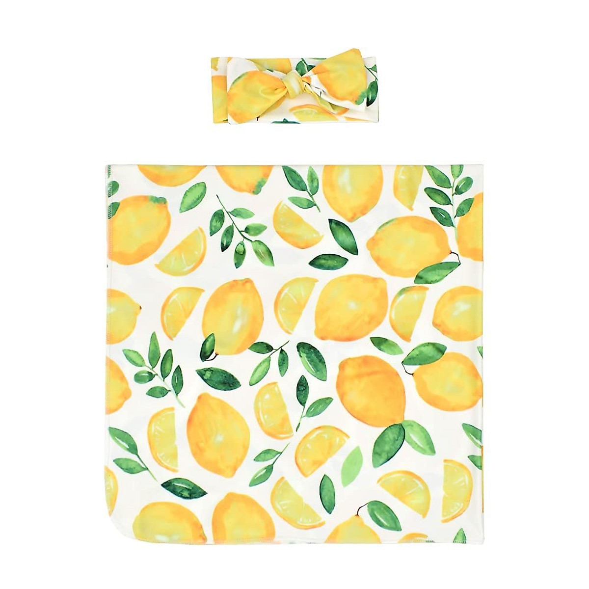 CHUNGEL 3 Pack Receiving Blanket with Headbands Newborn Baby Swaddle Blankets Beanie Hat Headband Sets, Swaddle Sack, Receiving Blankets Infant Baby Gifts