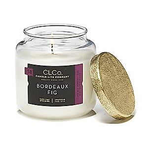 CLCo. by Candle-Lite Company Bordeaux Fig Single-Wick Scented Candle, 14 oz Jar, Off White