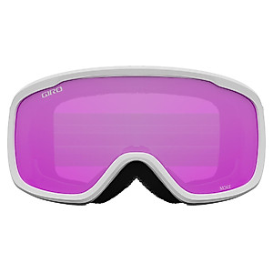 Giro Cruz Asian Fit Ski Goggles - Snowboard Goggles for Men, Women & Youth - Anti-Fog - OTG - White Wordmark Strap with Amber Pink Lens