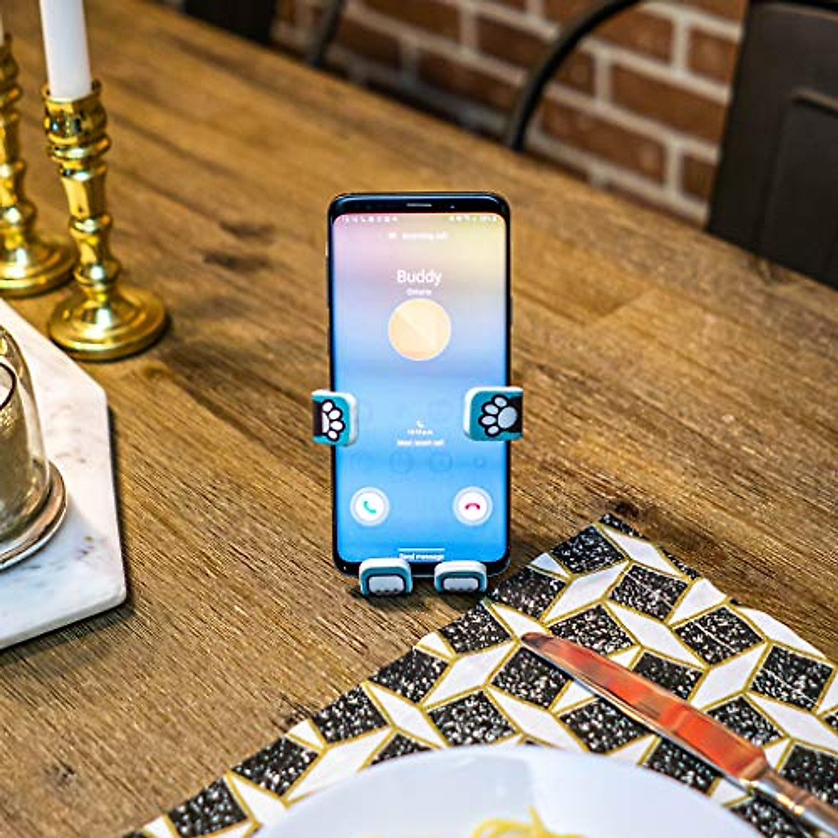 Hug Buddy Boston Terrier Dog Air Vent Car Phone Holder, Adjustable, Universal Fit, Cell Phone Mount Compatible with iPhone, Samsung Galaxy, LG, Google, Nexus 5X, Moto, Black and Other Smartphones