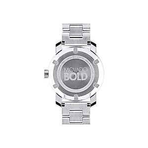 Movado Women's BOLD Iconic Metal Watch with a Flat Dot Sunray Dial, Silver/Pink/Gold (Model 3600084)