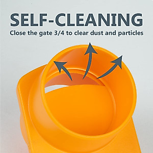 POWERTEC 70295-P4 4-Inch Integrated Blast Gate Clog Resistant, Anti Gap Tapered ABS Plastic Fitting for Dust Collection Systems – 4 Pack