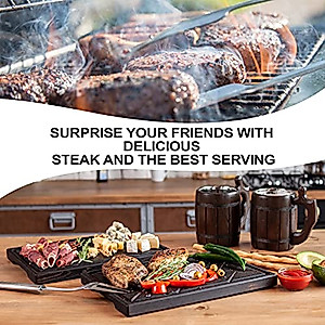 Wooden Steak Board Solid Oak Serving Barbecue Platter Natural Thick Cutting Plate Durable & Quality (Large)