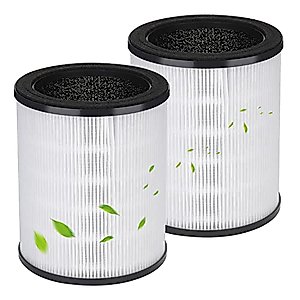 (Only Compatible with 2Pack KJ80 Model Purifier), Druiap Air Purifier Replacement Filter,H13 True HEPA High-Efficiency Filter,360° Rotating Filter Air, Not Compatible with KJ150 Model Air Purifier