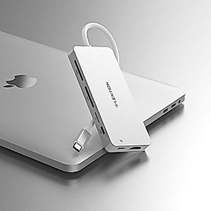 LENTION USB C Hub with 3-Slot Card Reader, 4K HDMI, USB 3.0, USB 2.0, Type C Data/Charging Compatible 2023-2016 MacBook Pro, New Mac Air/Surface, Stable Driver Certified Adapter (CB-C19, Silver)