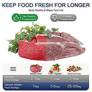 Vacuum Sealer Machine, Automatic Food Vacuum Sealing for Food storage & preservation, Apply to Dry, Wet and Other Kinds of Food, Vacuum Pumping Function, Simple Design and 10 Pcs Seal Bags for Free