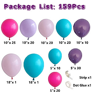 Encanto Balloon Garland Arch Kit, Magic House Mirabel Theme With Hot Pink Purple Balloons For Moana Birthday Girl's Baby Shower Bridal Shower Wedding Valentine Party Decorations