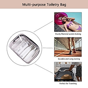 Clear Travel Bags for Toiletries, Lightweight Clear Toiletry Bag, 2 Pack Multipurpose Transparent TSA Cosmetic Bag Clear Pouch For Traveling