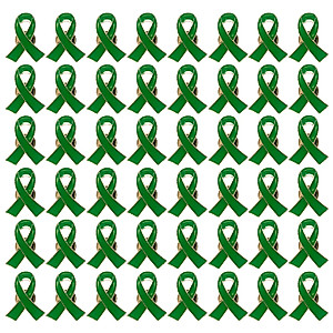 Mental Health Awareness Pin 50 Pcs Green Ribbon Pins Liver Cancer Cerebral Palsy Organ Donation Awareness Products