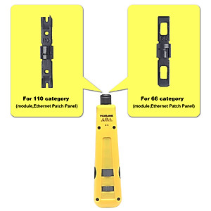 VCELINK Punch Down Impact Tool with 110 and 66 Blades, Network Wire Punch Down Impact Tool Kit, Keystone Impact Terminal Insertion Tools, Network Cable CAT6/CAT5/CAT3 Stripper