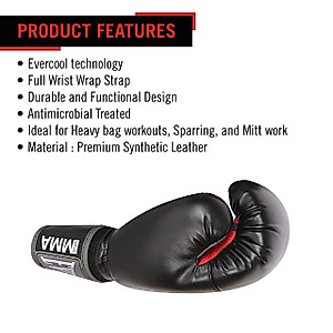 Everlast 12-Ounce Pro Style Muay Thai Gloves, Black