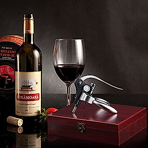 Smaier Wine Opener,Wine Bottle Opener, Wine Accessories Areator Wine Opener Kit, Red wine Corkscrew Set with Wood Case,Wine Gift with Luxury Packaging