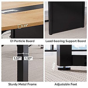 Tribesigns 8FT Conference Table, 94.5L x 47.2W inch Large Meeting Table, Modern Rectangular Seminar Table for Office Meeting Conference Room, Metal Frame