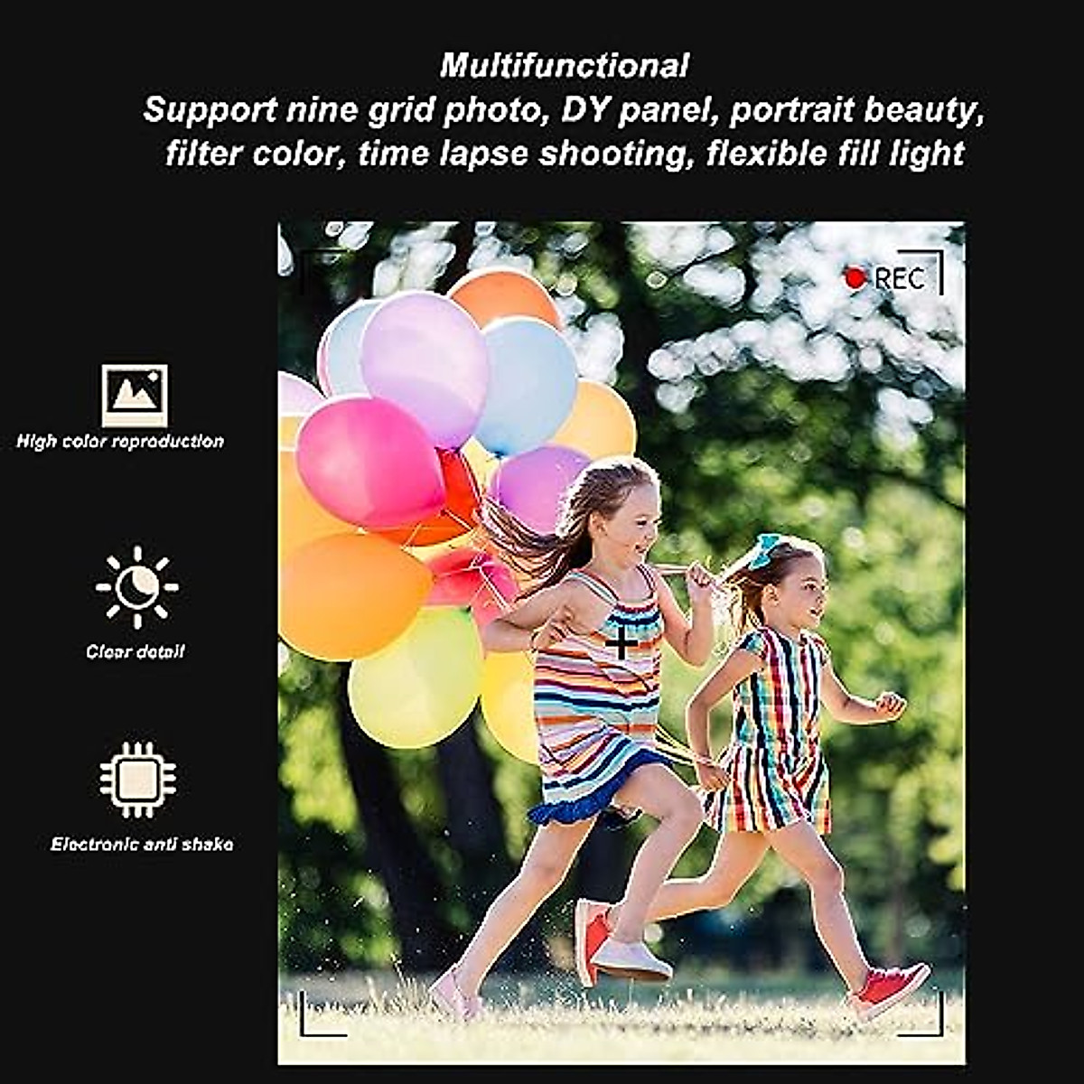 HD Digital Camera, Dual Lens Anti Shake 3.0inch IPS Display USB Connection 4K Digital Camera 18X Autofocus for Traveling (White)