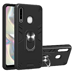Compatible with Samsung Galaxy A40 Case Cover,Built-in Ring Magnetic Kickstand Compatible with Samsung Galaxy A40 SM-A405 Case 2 in 1 Shockproof Phone Case Cover Black