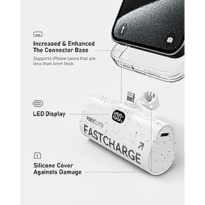 VEEKTOMX Small Portable Charger for iPhone, Fast Charging Power Bank Mini 5000mAh Battery Pack Compatible with iPhone 14/14 plus/14 Pro Max/13/13Pro Max/12/12Mini/11/XR/XS/X/8/,Travel Essentials