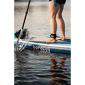 Pelican Boracay Premium Inflatable Stand Up Paddle Board - 3 Pieces SUP Paddle - Accessories, Leash, Hand Pump & Carry Bag - 10.4 ft - White/Blue
