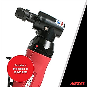 AIRCAT Pneumatic Tools 6280 .75 HP Angle Die Grinder with Spindle Lock 18,000 RPM