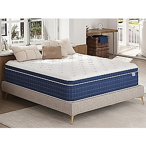 EEN EEN SLEEP Full Mattress, 12 Inch Hybrid Mattress in A Box, Full Size Mattresses Made of Foam and Individual Pocketed Springs, Strong Edge Support, Pressure Relief, Cool Breathable, Medium Firm