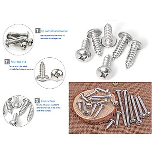 LBY 600pcs M2 M2.2 M2.6 M3 Pan Head Self-Tapping Sheetmetal Screw Assortment Kit, 12 Sizes, 304 Stainless Steel