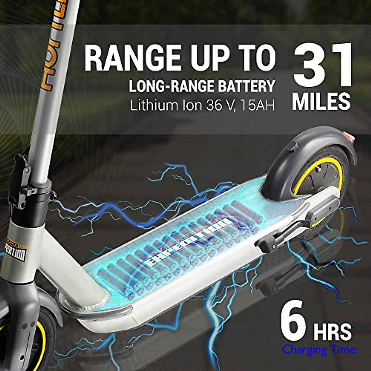 10 Inches Foldable Electric Scooter - Unique Performance and Upgraded Pneumatic Tire Foldable Commuter, Suitable for Adult and Easy to Store and Transport - HURES36