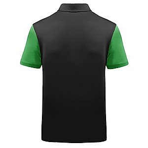 V VALANCH Mens Polo Shirts Short Sleeve Moisture Wicking Golf Tennis Polo Casual Shirts Black 3XL