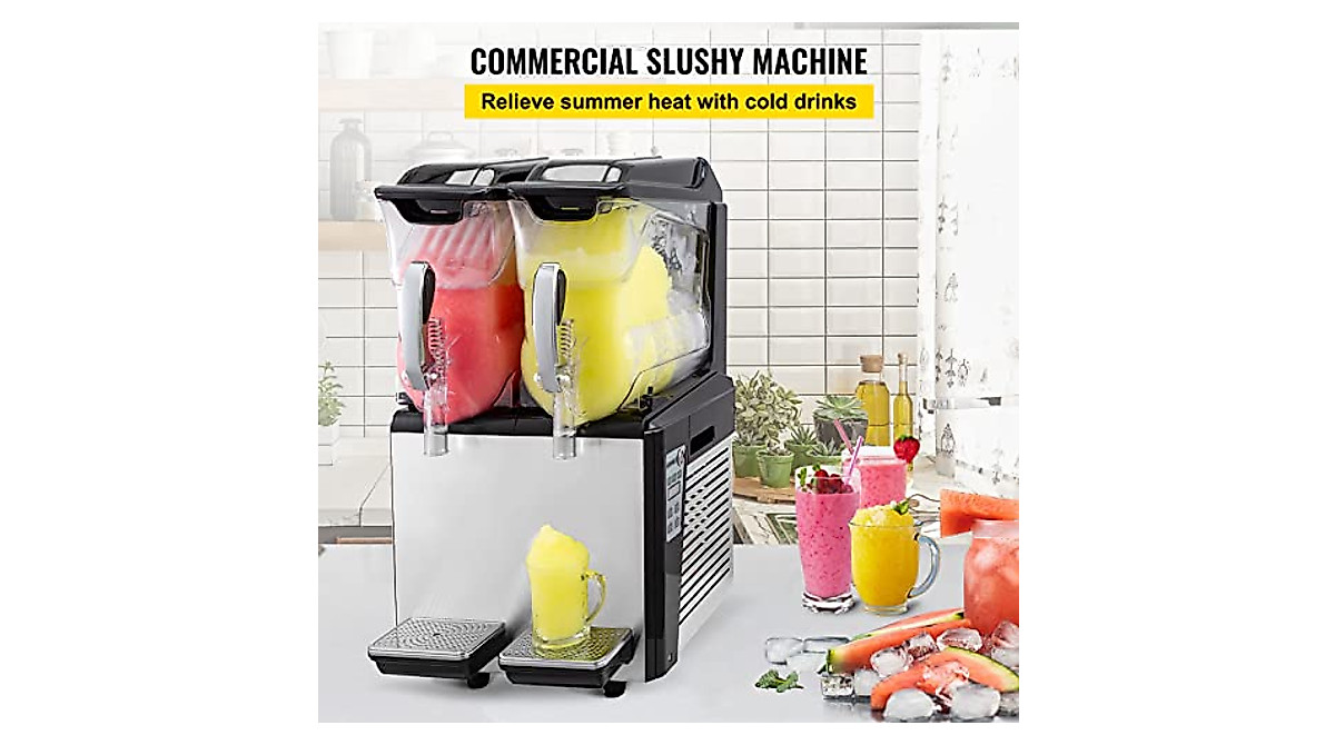 VEVOR Commercial Slushy Machine 20L Dual Tank for Bars & Restaurants