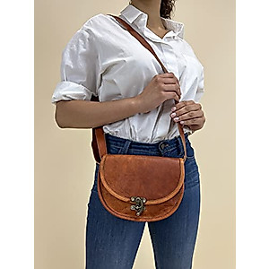 Gusti Handbags shoulder bag/satchel ladies vintage Brown leather true leather - Rosa