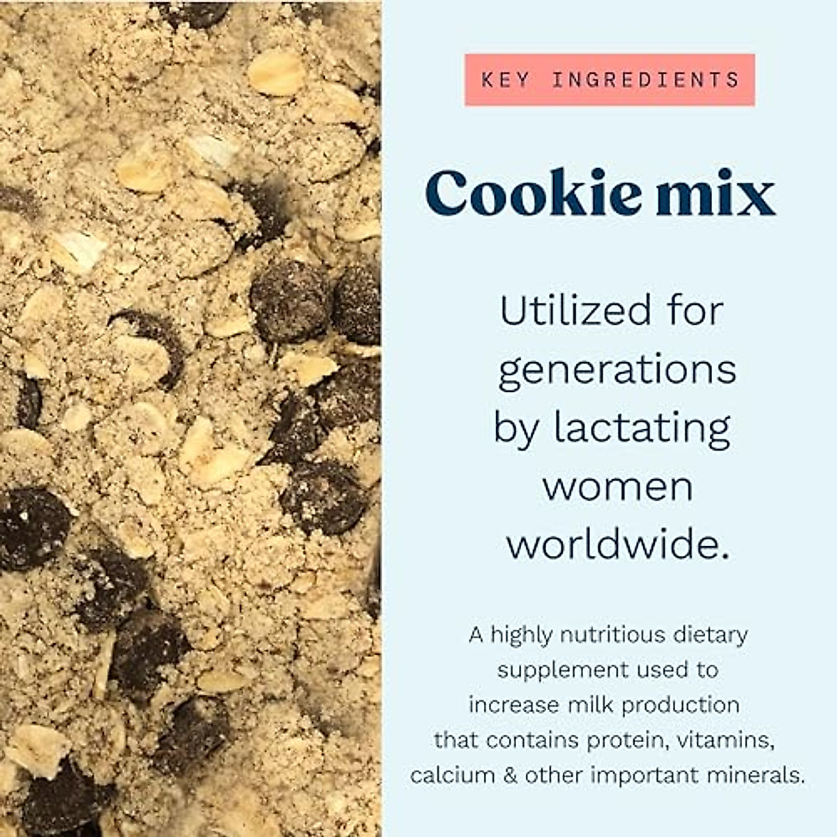 Mommy Knows Best Lactation Cookies Mix - Oatmeal Breastfeeding Cookie Supplement Support for Breast Milk Supply Increase with Flax Seed and Brewers Yeast (Chocolate Chip) 15oz