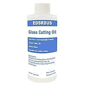 EDSRDUS Glass Cutting Oil for Cutting Glass, Stained Glass, Glass Bottles with Precision top Suitable for All Glass Cutting Tools 4OZ