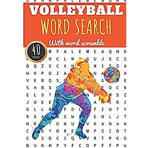 Volleyball Word Search: 40 puzzles | Challenging Puzzle Book for Adults, Kids, Seniors | More than 300 Volleyballs words on Team Sport, Rules, Field, ... | Large Print Gift | Brain Training Book